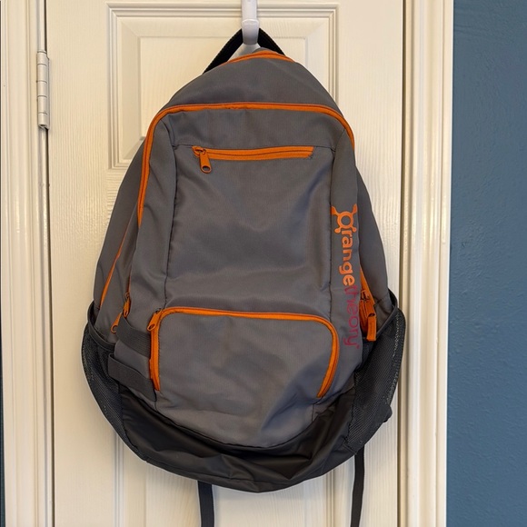 Orangetheory | Bags | Orangetheory Gray And Orange Sporty Backpack ...